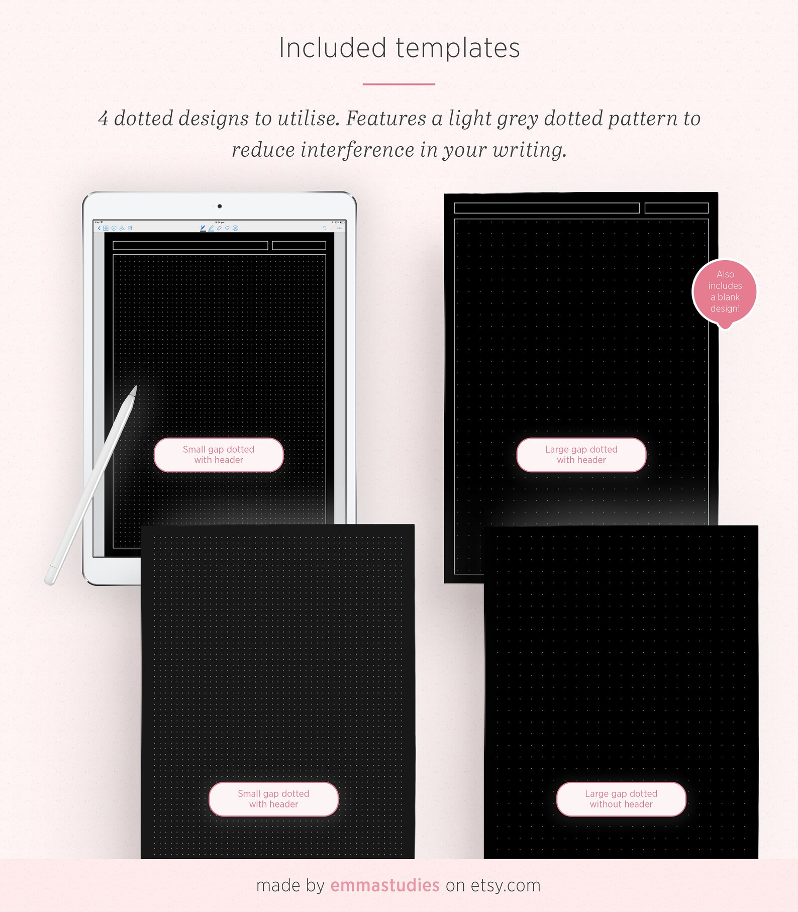 Digital Note Taking Black Paper Template Goodnotes Etsy Canada