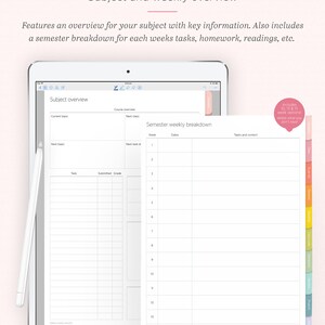 Digital Student Notebook | Student Planner Organiser Subject Notebook ...