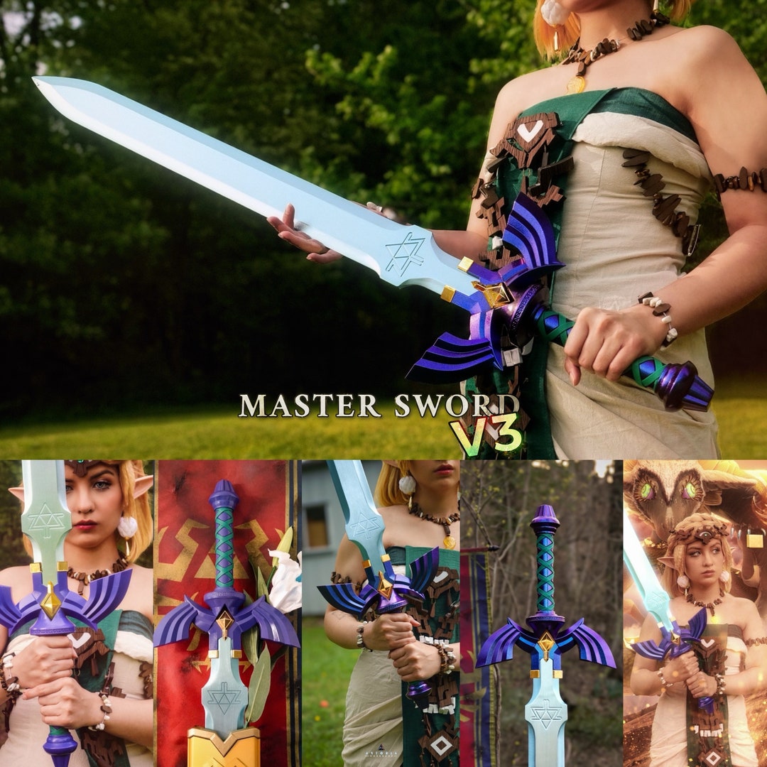 Zelda Master Sword V3 Life Size Metal Replica, Breath of the Wild ...