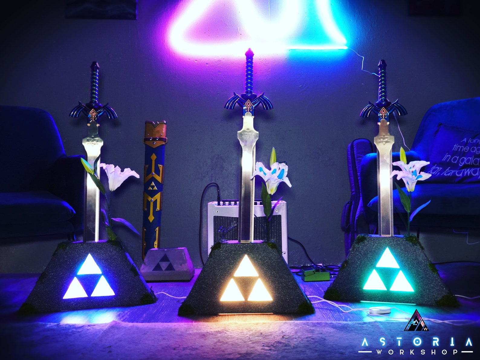 Legend of Zelda Triforce Display Pedestal of Time for Master Sword ...