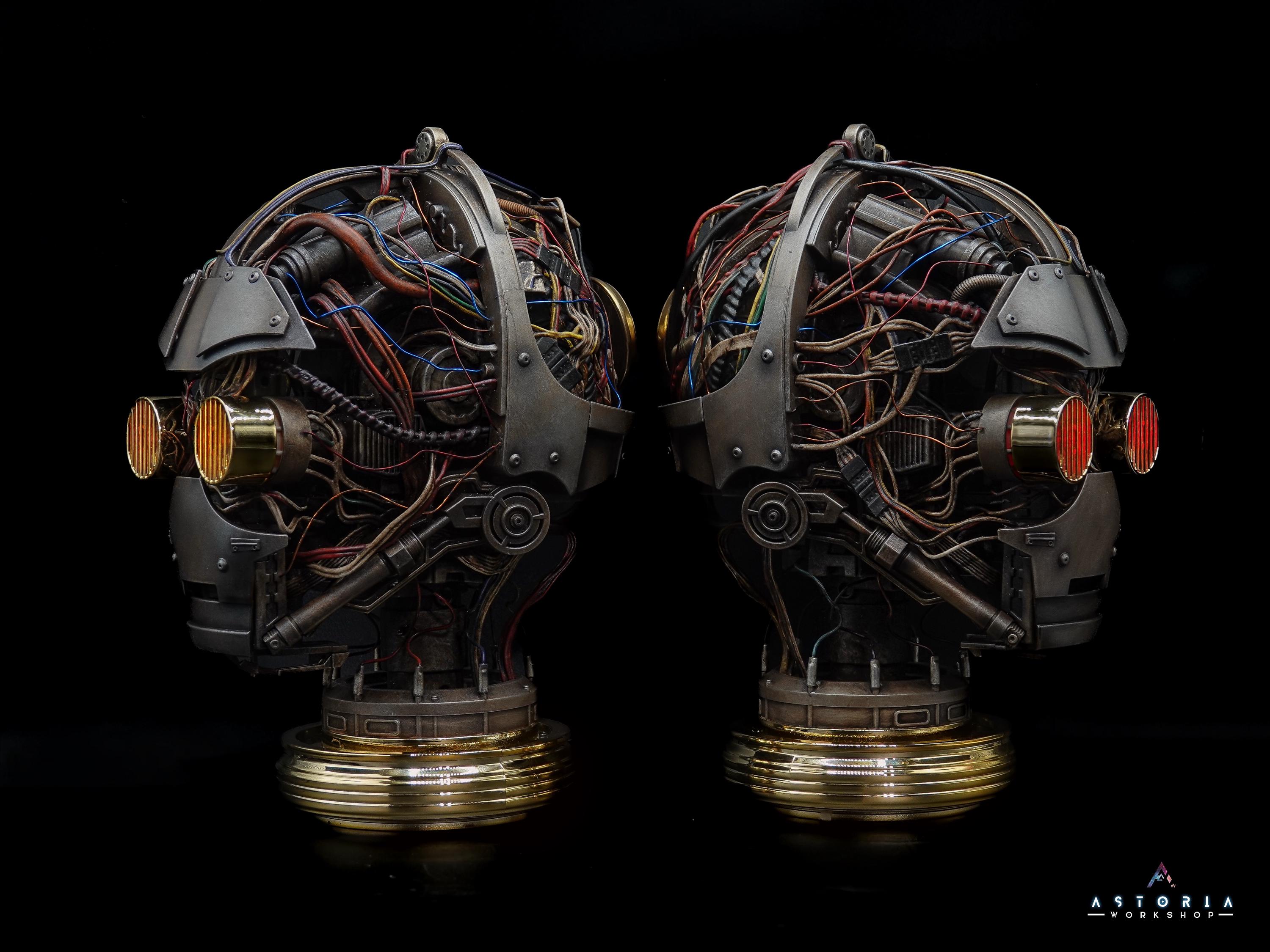 C-3PO Custom Weathered Exposed Droid Bust With Lights, Star Wars C3PO ...