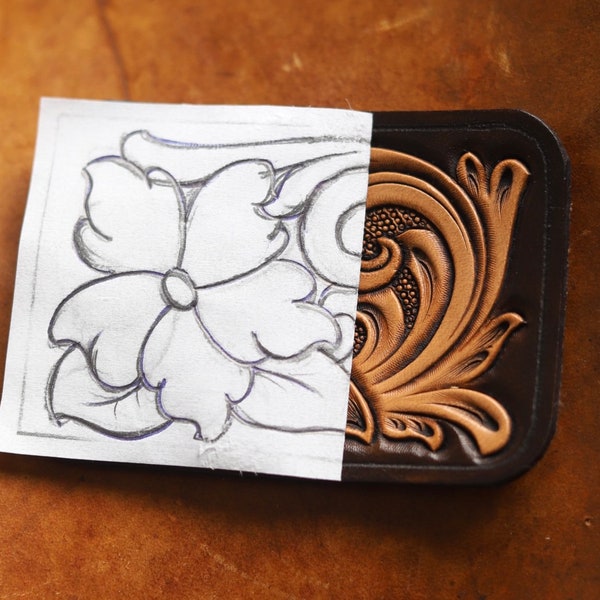 Tooled Leather Pattern Hat Patch - Etsy