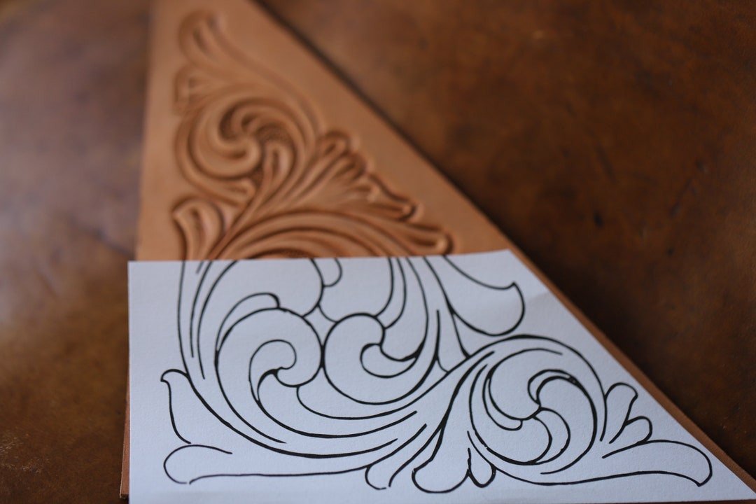 Scrollwork Corner Design for Beginner Leather Workers- PDF Digital ...