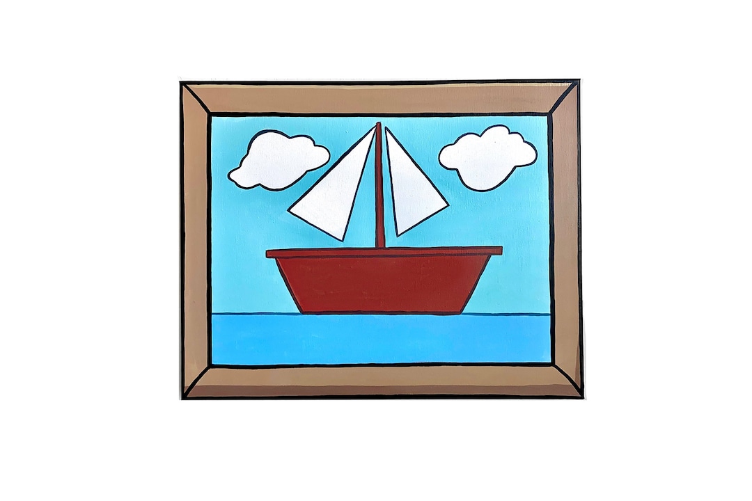 Simpsons Boat Painting - Hand-painted - 16 in X 20 In - Etsy