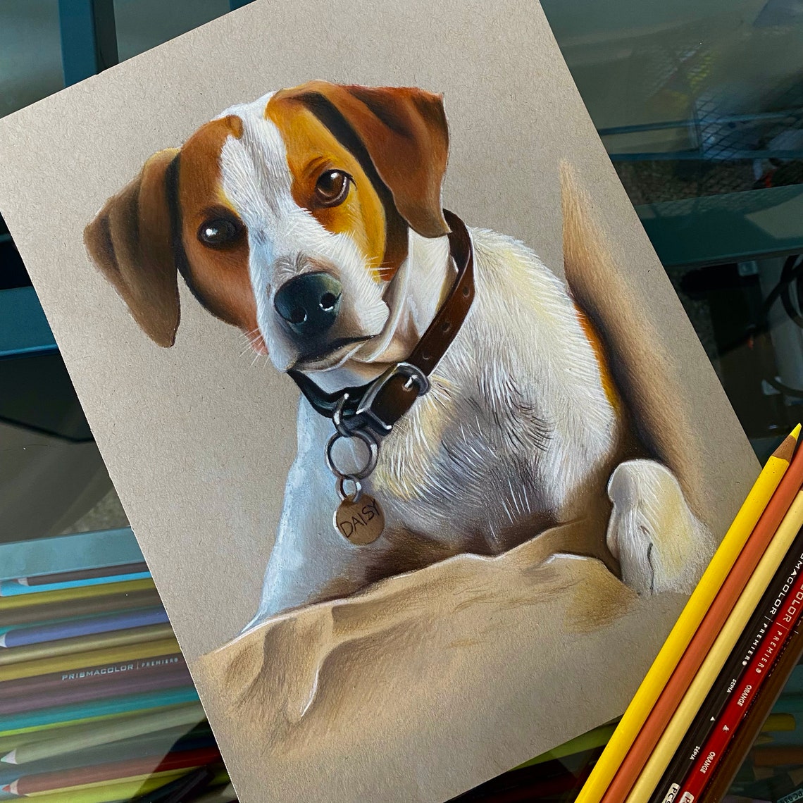 Pet Portait Custom - 100% Handmade - Color Pencil - Custom Portrait ...
