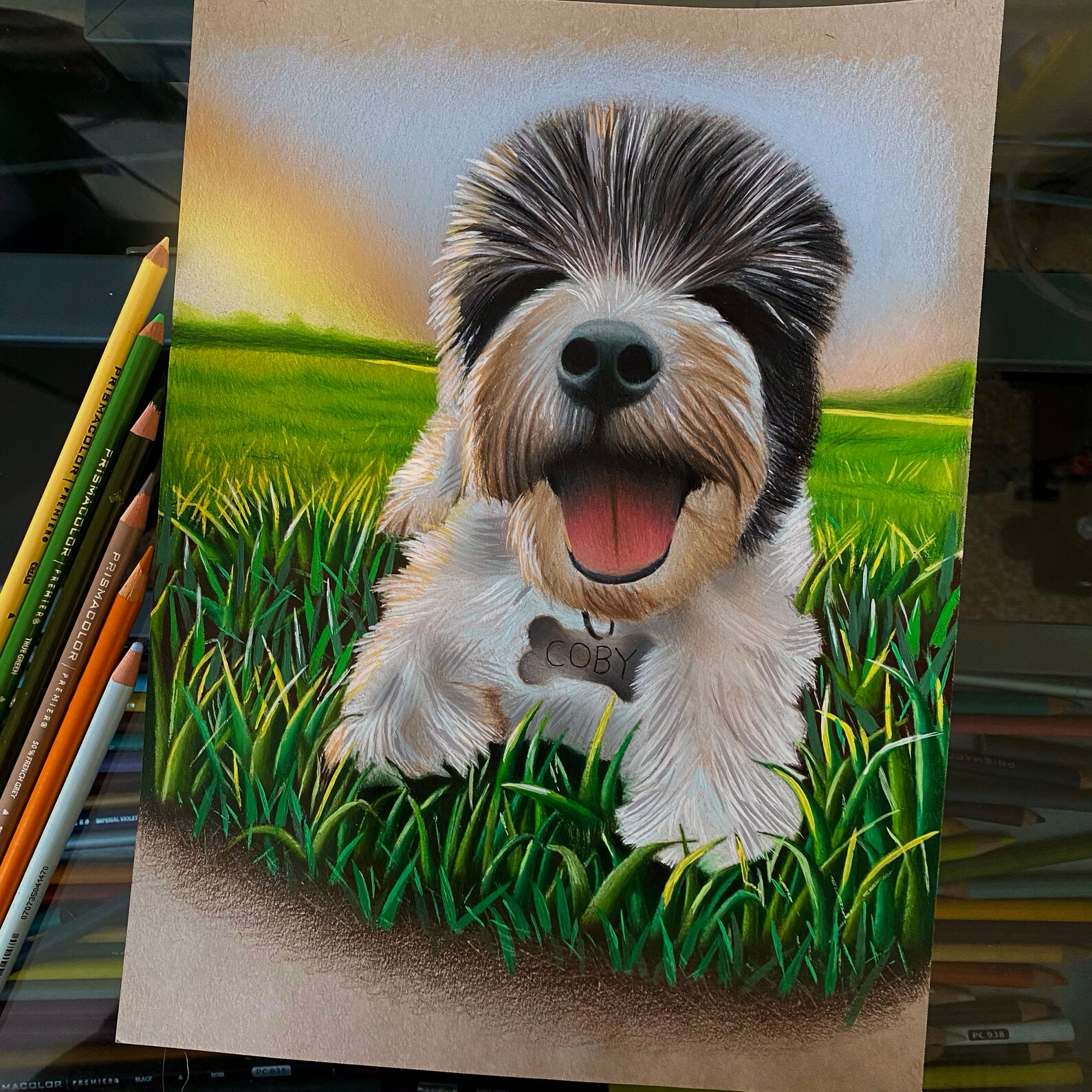 Pet Portait Custom - 100% Handmade - Color Pencil - Custom Portrait ...