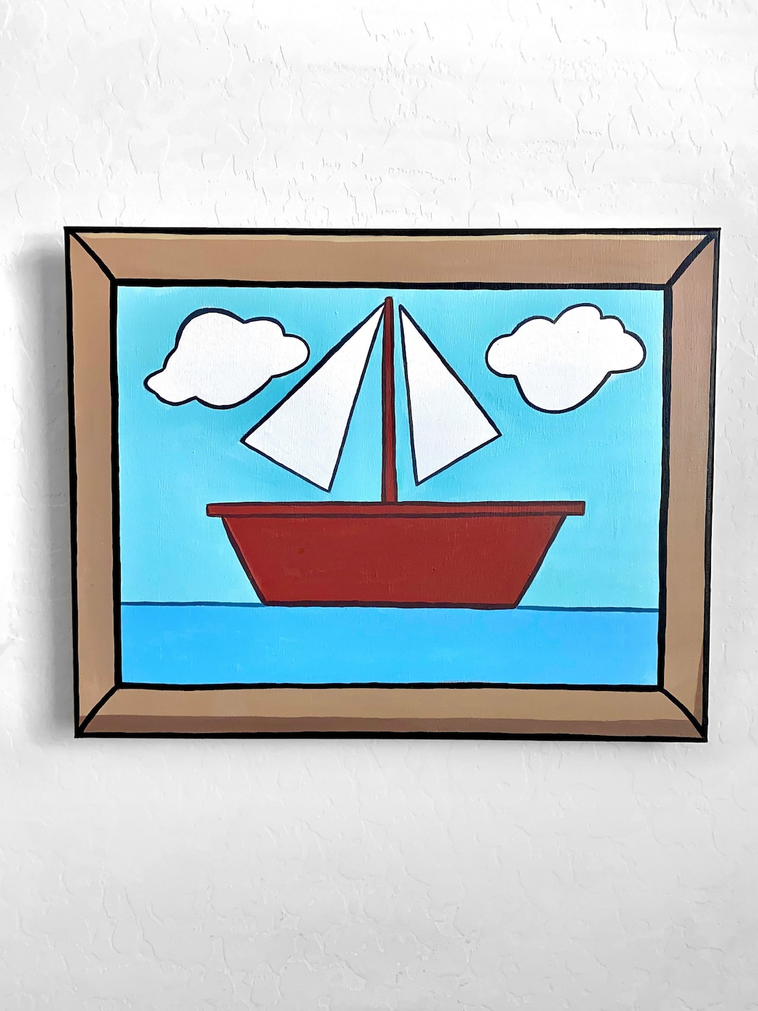 Simpsons Boat Painting Hand-painted 16 in X 20 In - Etsy