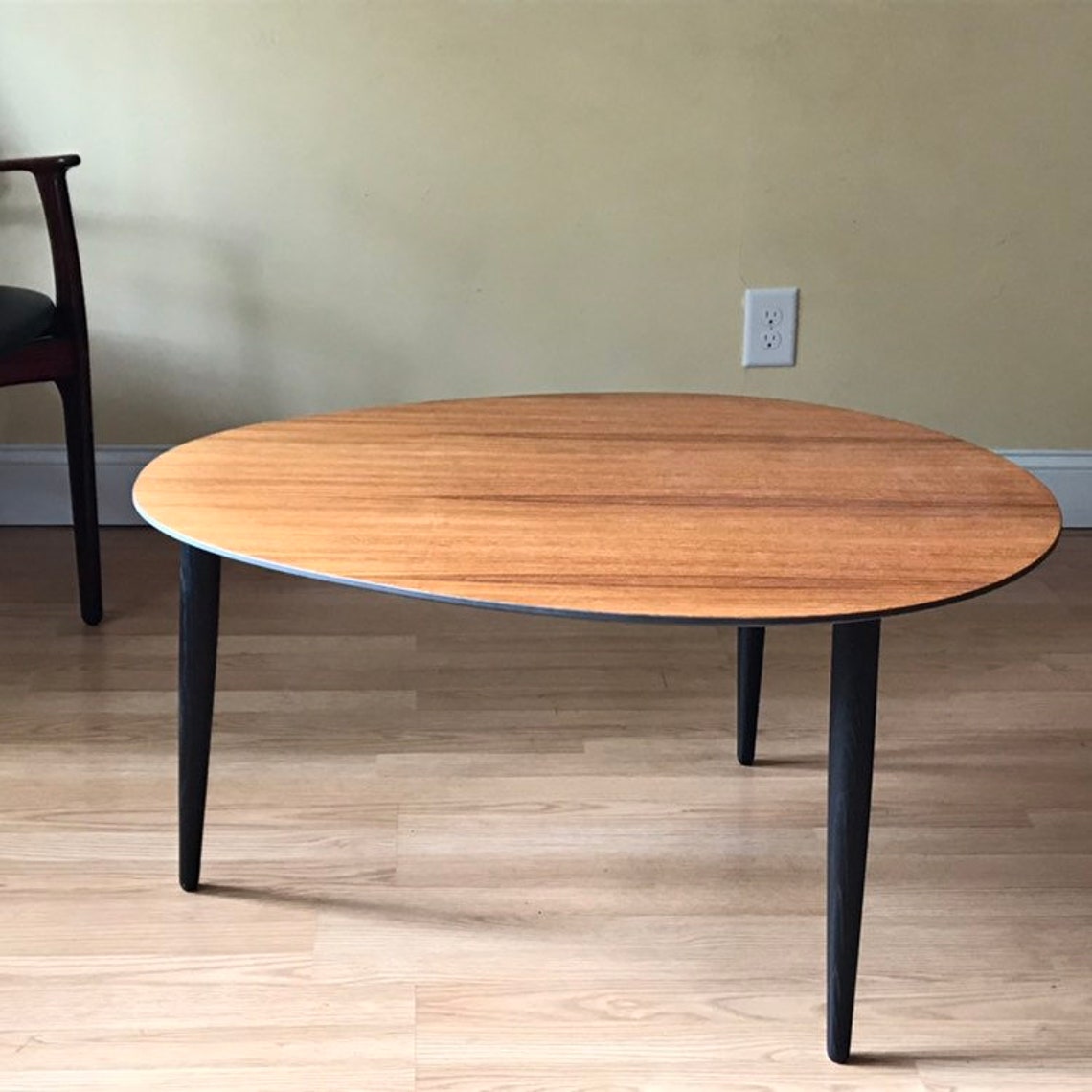 Danish Teak Egg Shaped Coffee Table on Three Legs Egg Coffee - Etsy