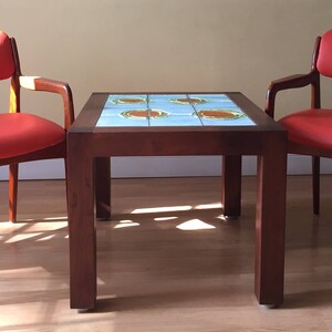 One Mid-century Modern Ceramic Tile-inlay Side Table, Coffee Table or ...