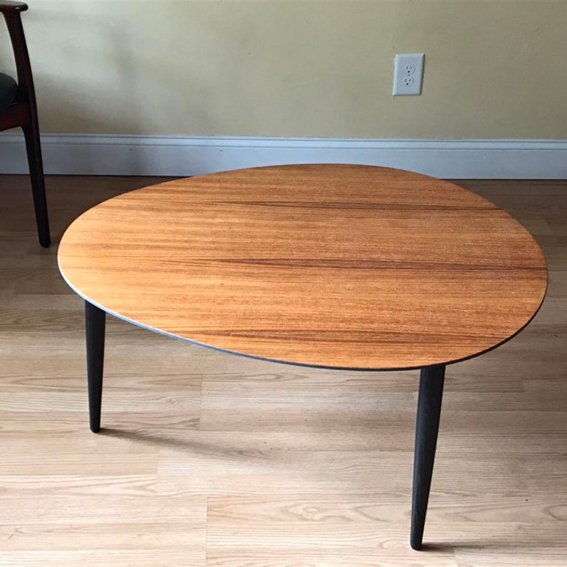Danish Teak Egg Shaped Coffee Table on Three Legs Egg Coffee - Etsy