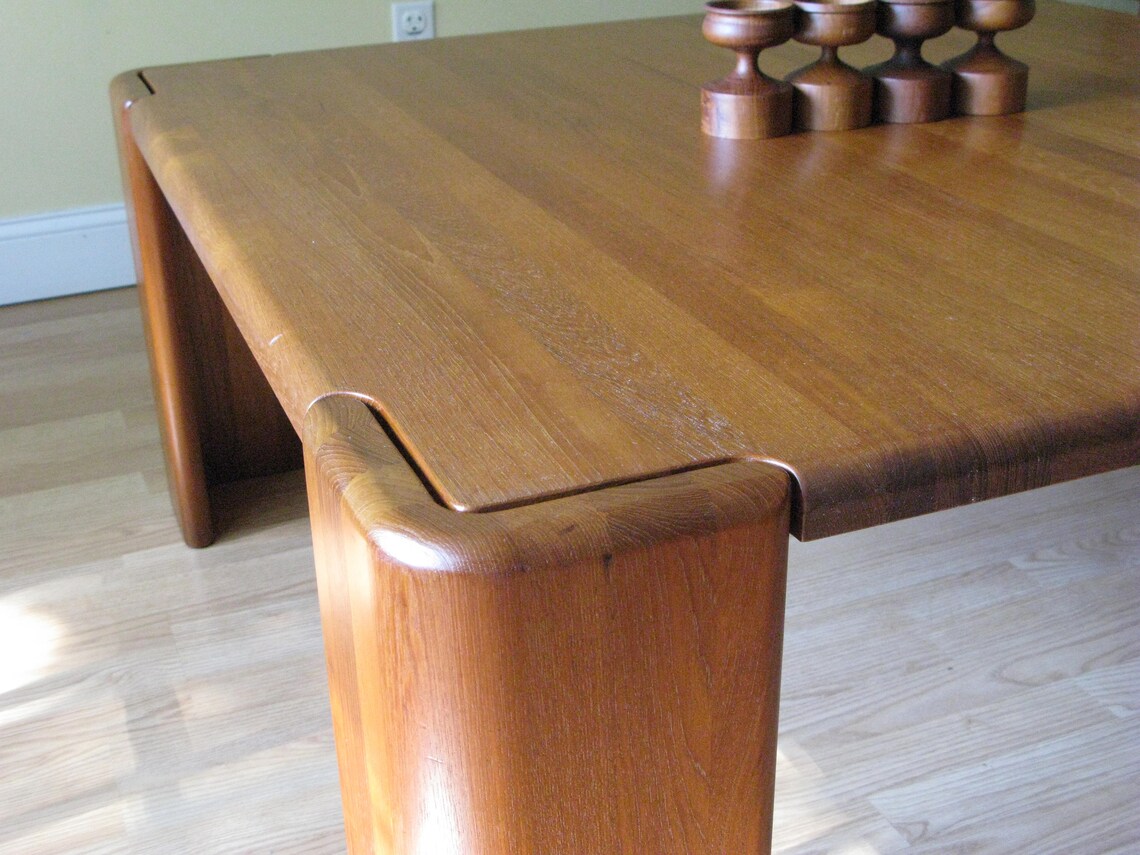 Massive Danish Modern Square Solid Teak Coffee Table - Etsy