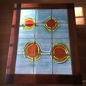 One Mid-century Modern Ceramic Tile-inlay Side Table, Coffee Table or ...