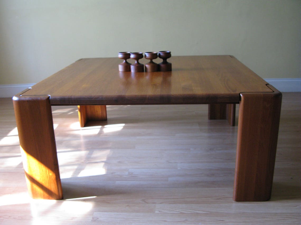 Massive Danish Modern Square Solid Teak Coffee Table - Etsy