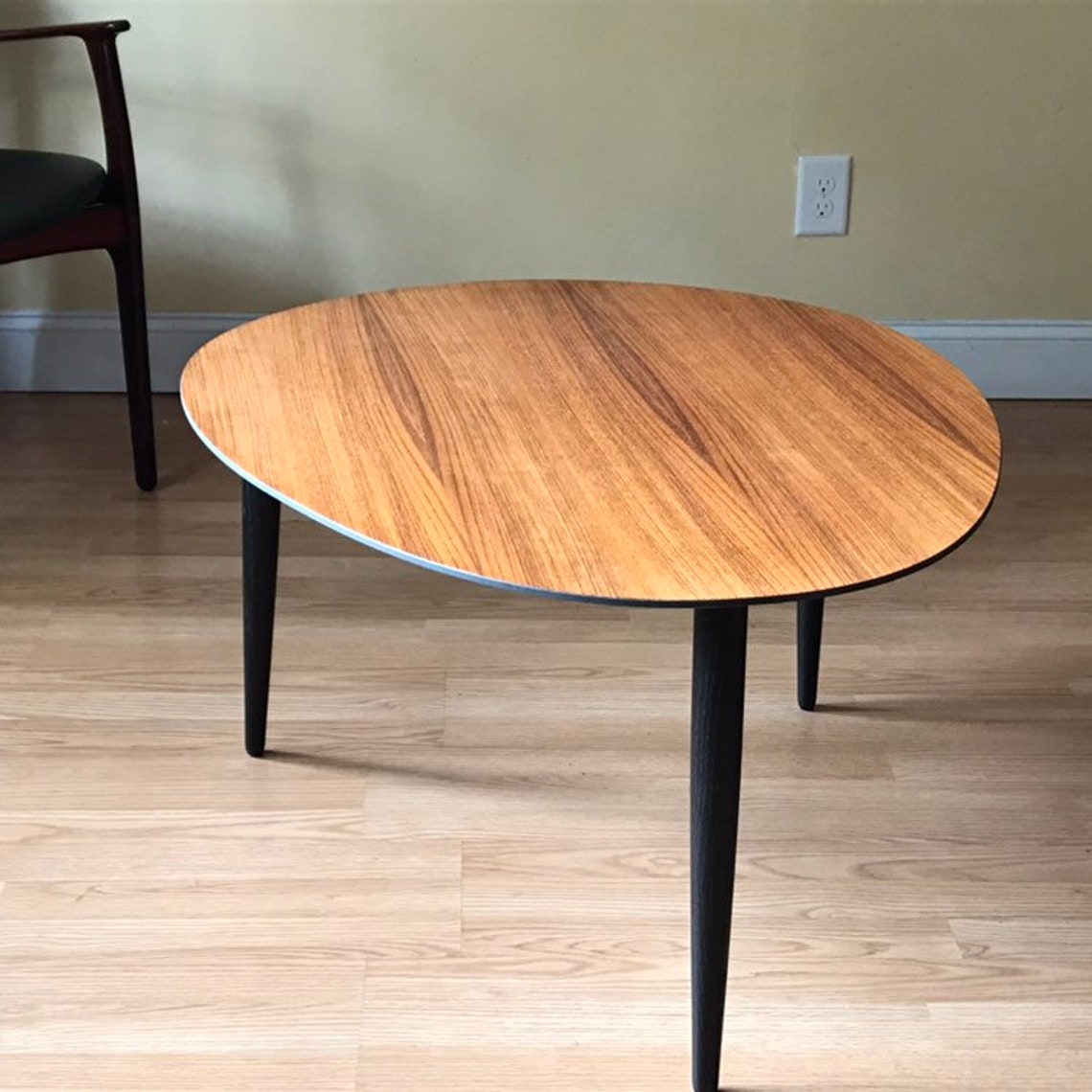 Danish Teak Egg Shaped Coffee Table on Three Legs Egg Coffee | Etsy