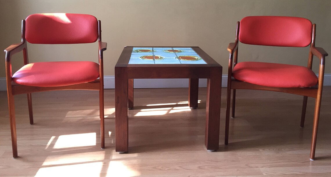 One Mid-century Modern Ceramic Tile-inlay Side Table Coffee - Etsy