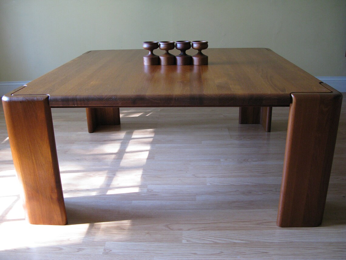 Massive Danish Modern Square Solid Teak Coffee Table - Etsy