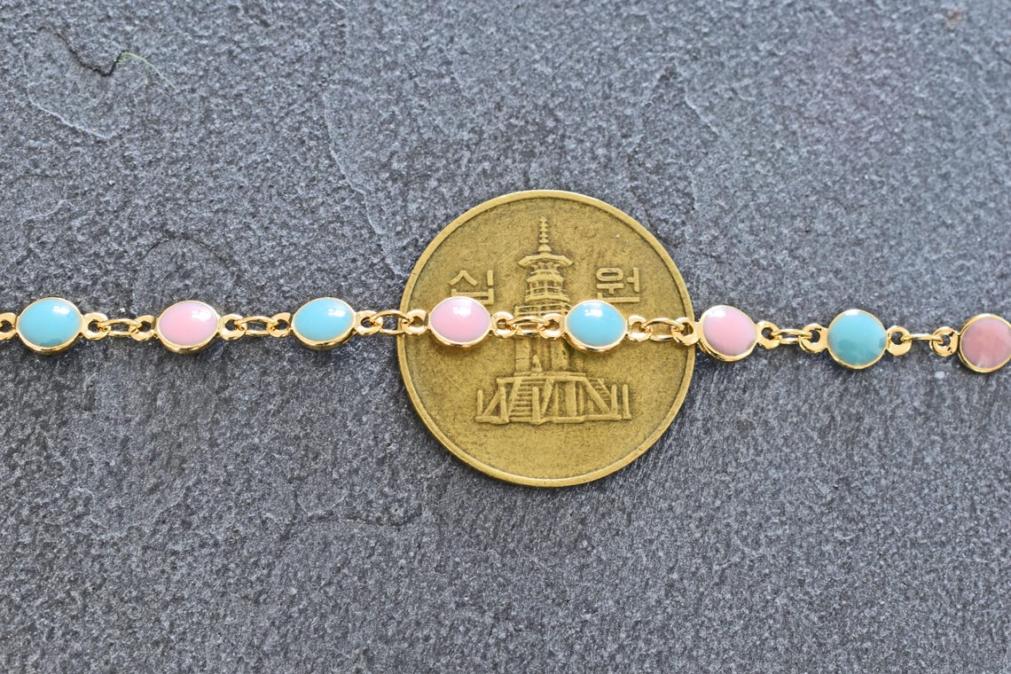 Enamel Connector Chain CSB-32G 1m Round Connector Chain | Etsy