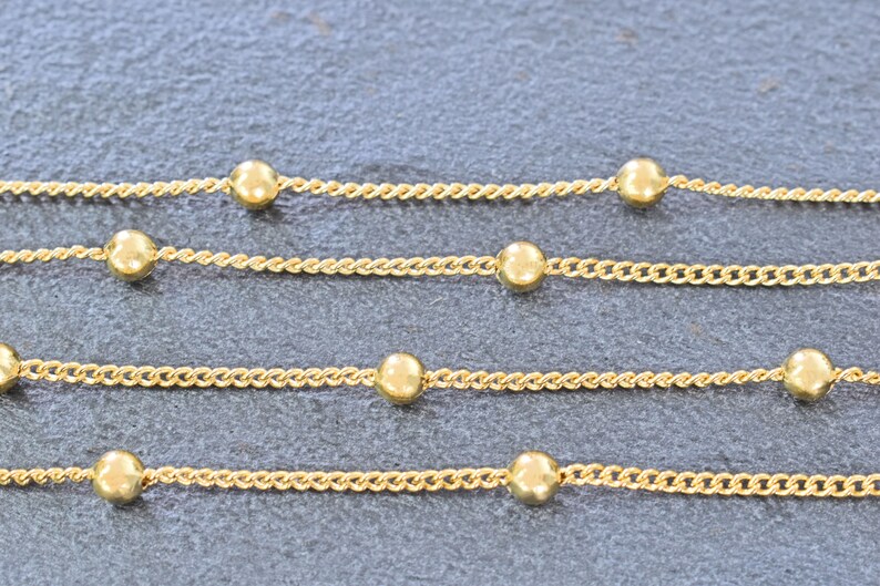 Chain CG-01G 1m Ball Spot Chain 16K Gold Plated Brass & - Etsy
