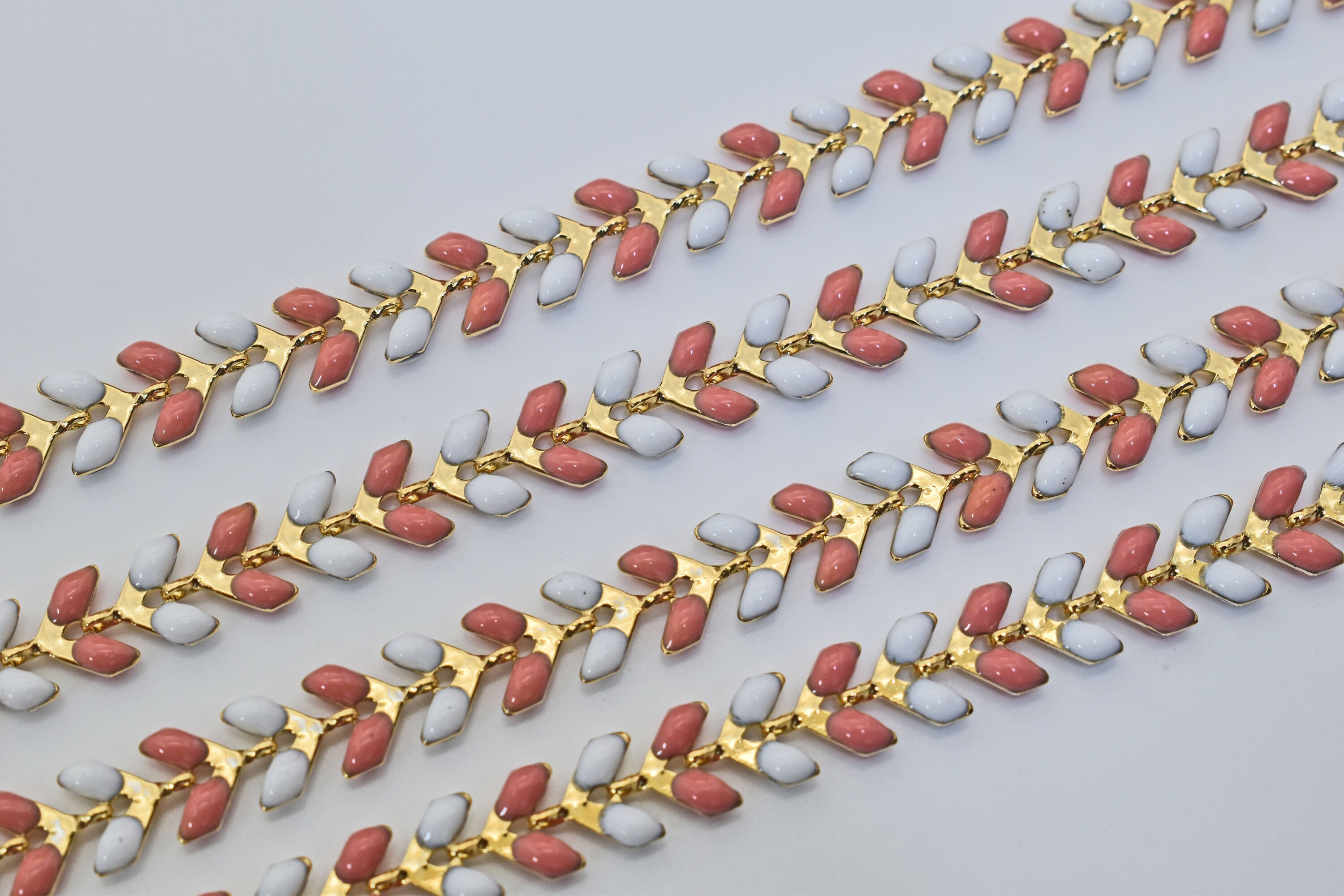 Enamel Chain CSB-14G 1m Multi Colors of Fishbone Chain 16K | Etsy