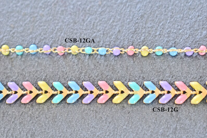 Enamel Chain CSB-12GA 1m Pastel Colors of Dot Chain 16K - Etsy