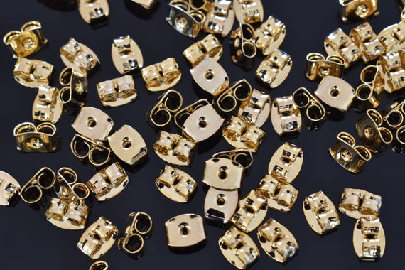 Earring Stoppers MY-06G 100pcs 16K Gold Plated Brass | Etsy