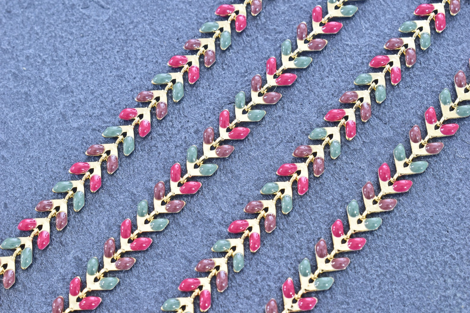 Enamel Chain CSB-35G 1m Multi Colors of Fishbone Chain 16K | Etsy