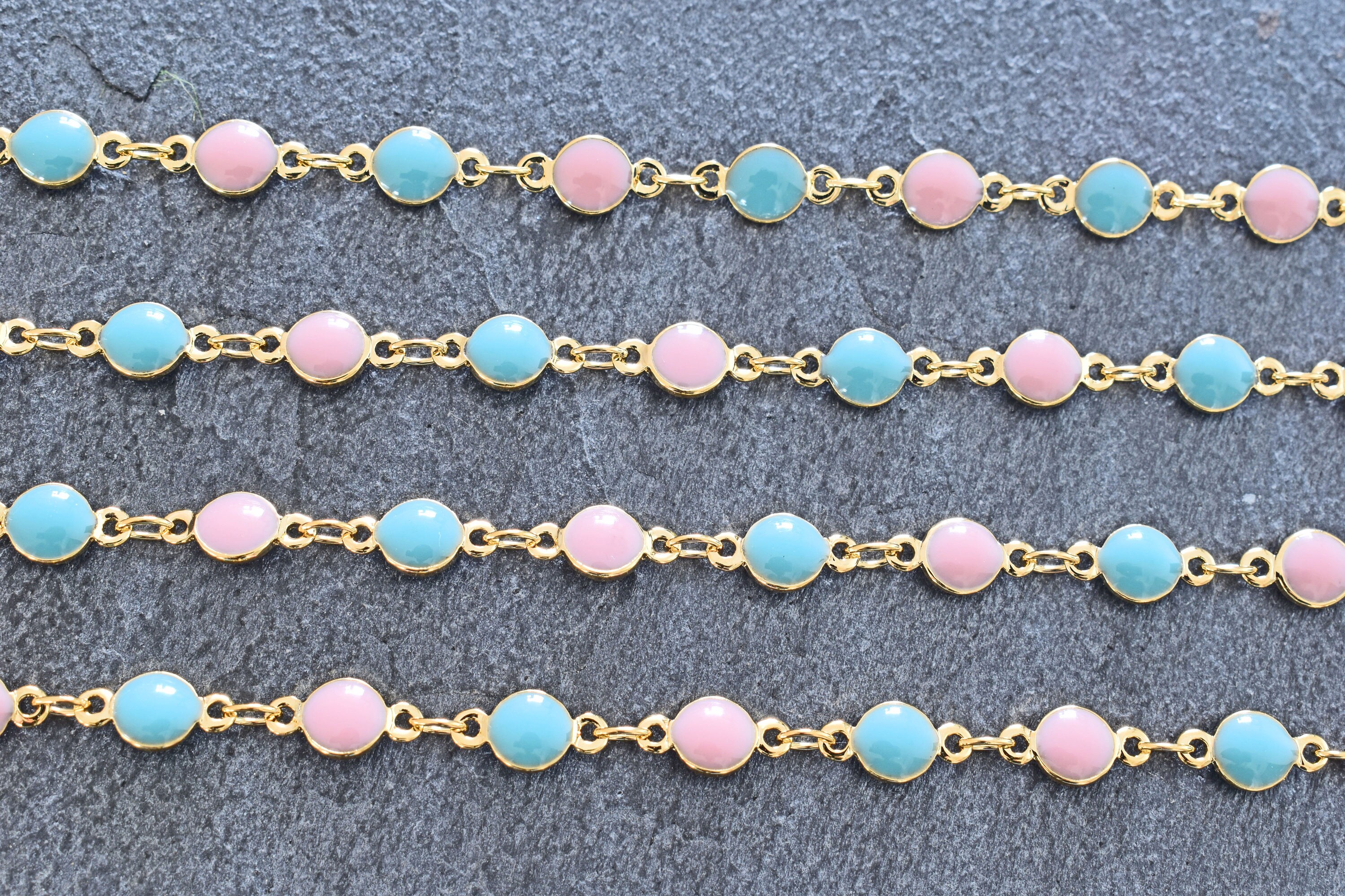 Enamel Connector Chain CSB-32G 1m Round Connector Chain - Etsy