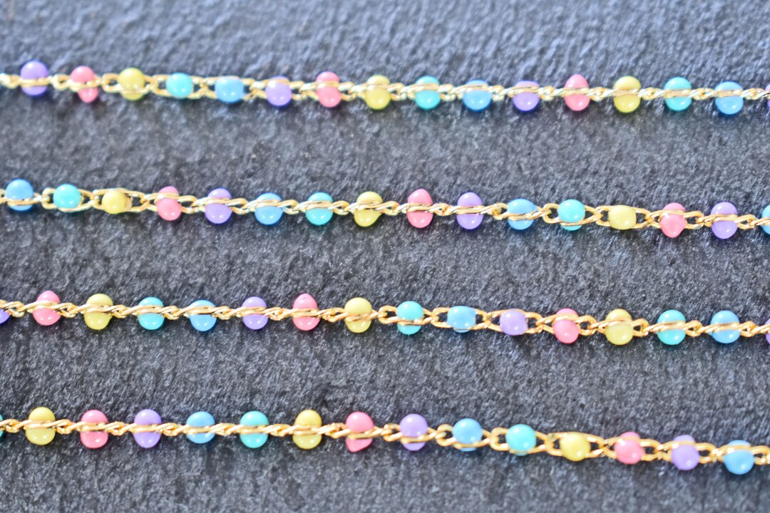 Enamel Chain CSB-12GA 1m Pastel Colors of Dot Chain 16K - Etsy