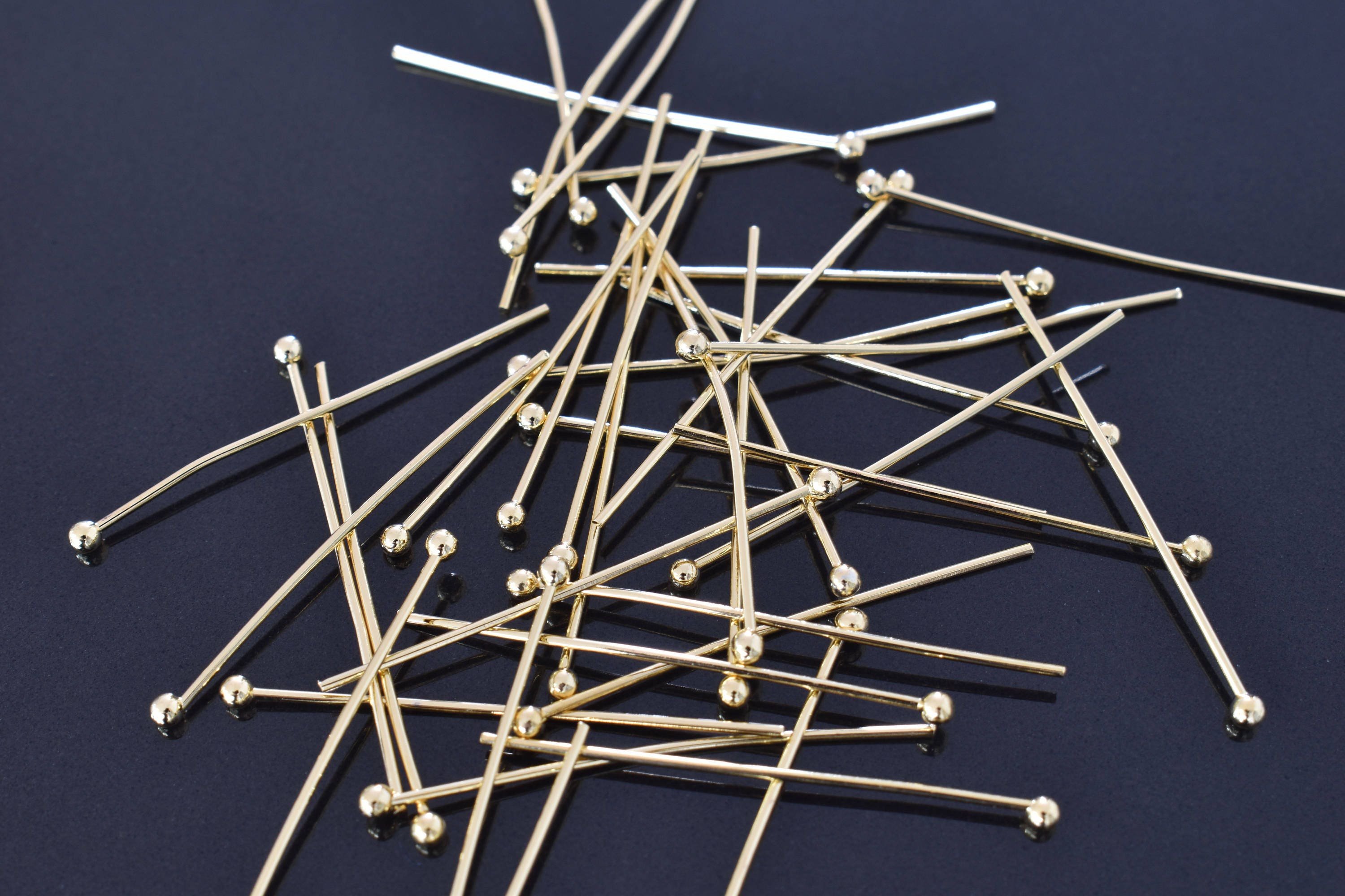 Ball Pin BPY-01G 100pcs 16K Gold Plated Brass 0.7x32x2mm - Etsy