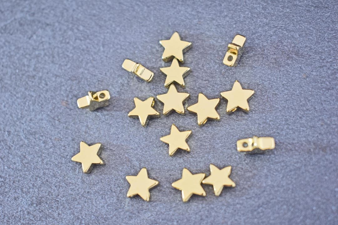 3D Star Charm SCY-02G 20pcs 16K Gold Plated Brass 8mm 3mm - Etsy