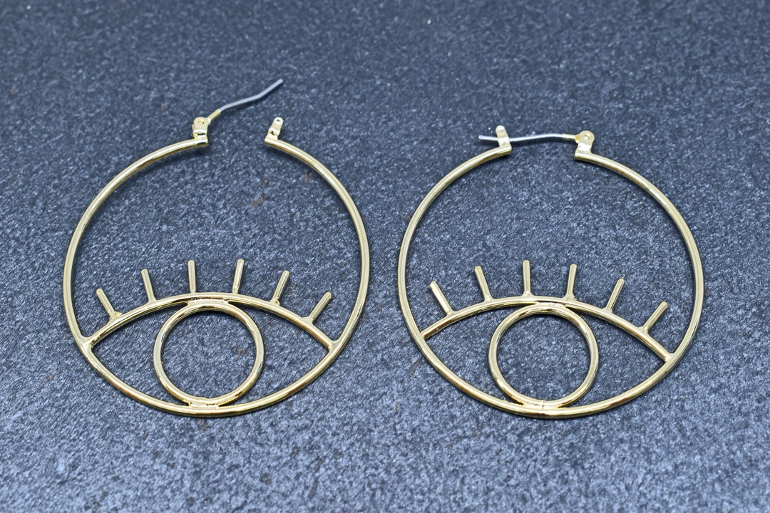 Wire Earring Hoop EI-13G 2pcs 16K Shiny Gold Plated Brass - Etsy