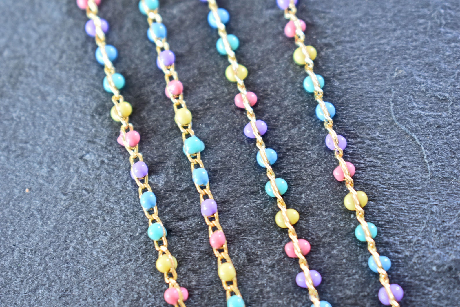 Enamel Chain CSB-12GA 1m Pastel Colors of Dot Chain 16K - Etsy