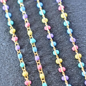Enamel Chain CSB-12GA 1m Pastel Colors of Dot Chain 16K - Etsy