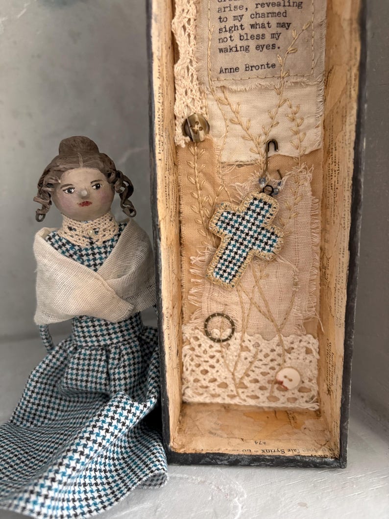Anne Brontë Paper Mache Artist Doll in Handmade Presentation Box - Etsy UK