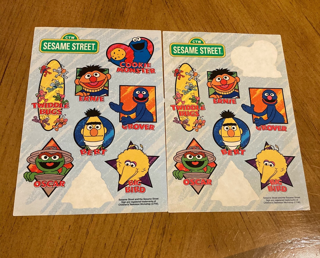 SET of 2 Vintage Sesame Street Sticker Sheets - Etsy