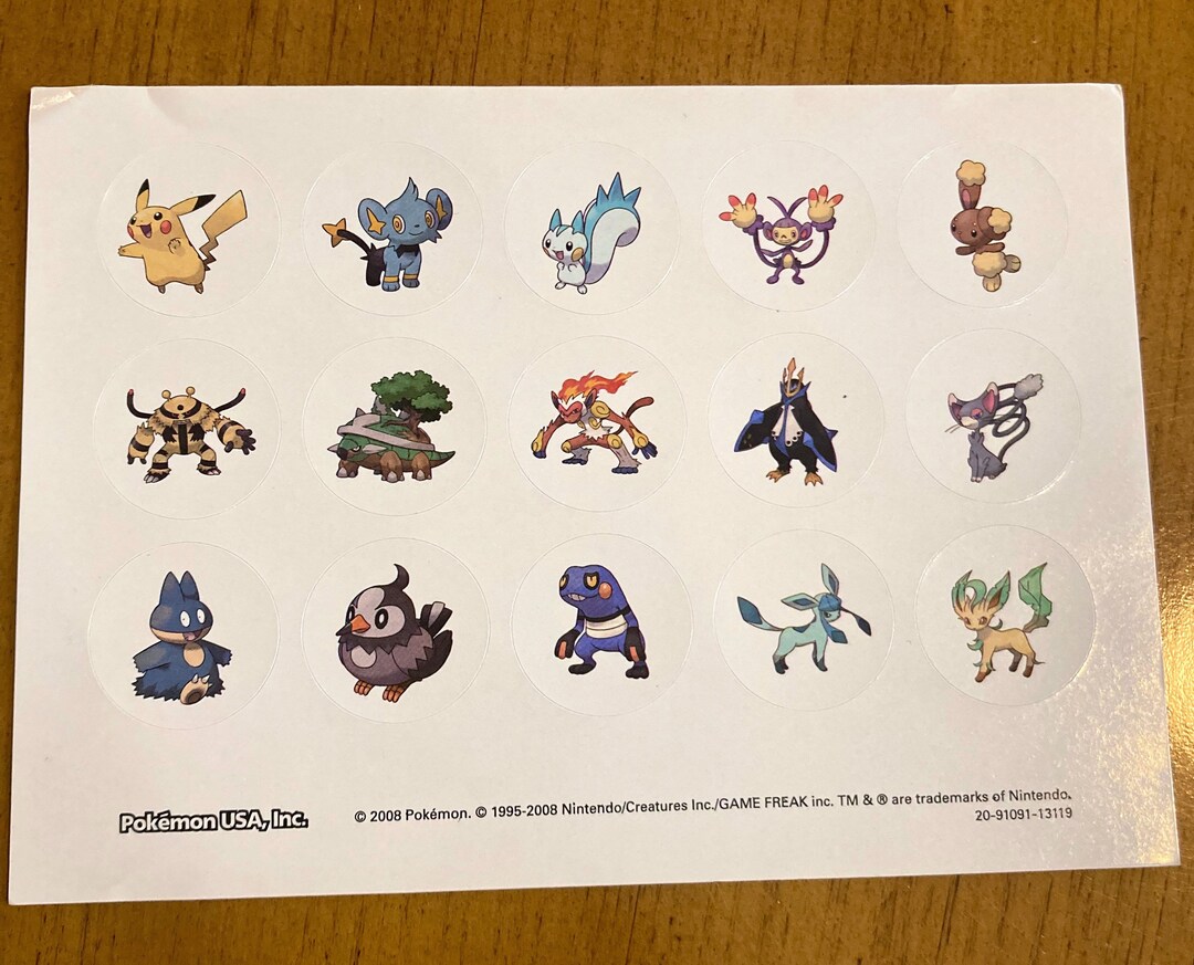 Pokemon Sticker Sheet - Etsy