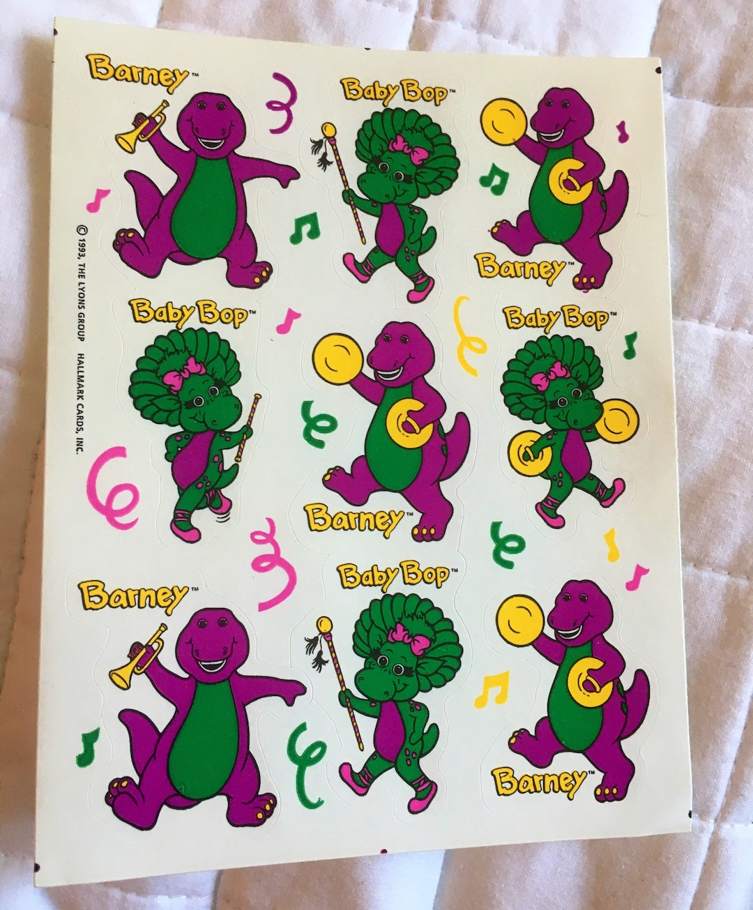 Vintage Barney Baby Bop Stickers - Etsy