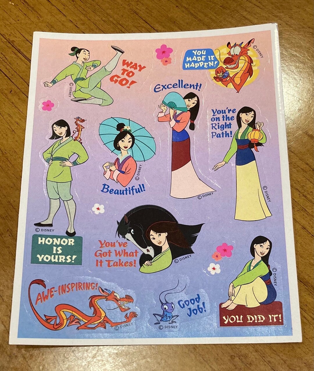Vintage Disney Mulan Rewards Stickers - Etsy