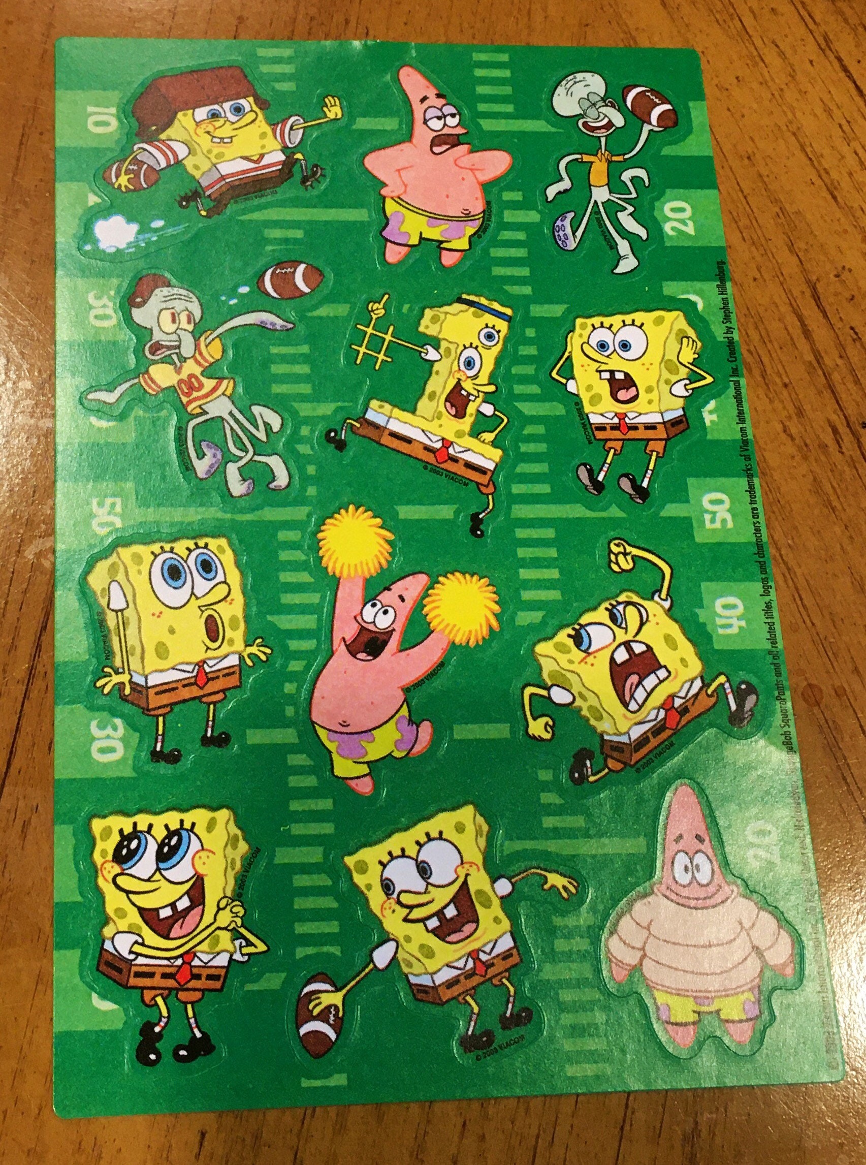 Vintage Spongebob Football Stickers | Etsy