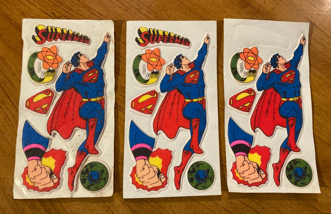 Set of 80s Superman 3 Sticker Sheets Set of Puffy Stickers - Etsy