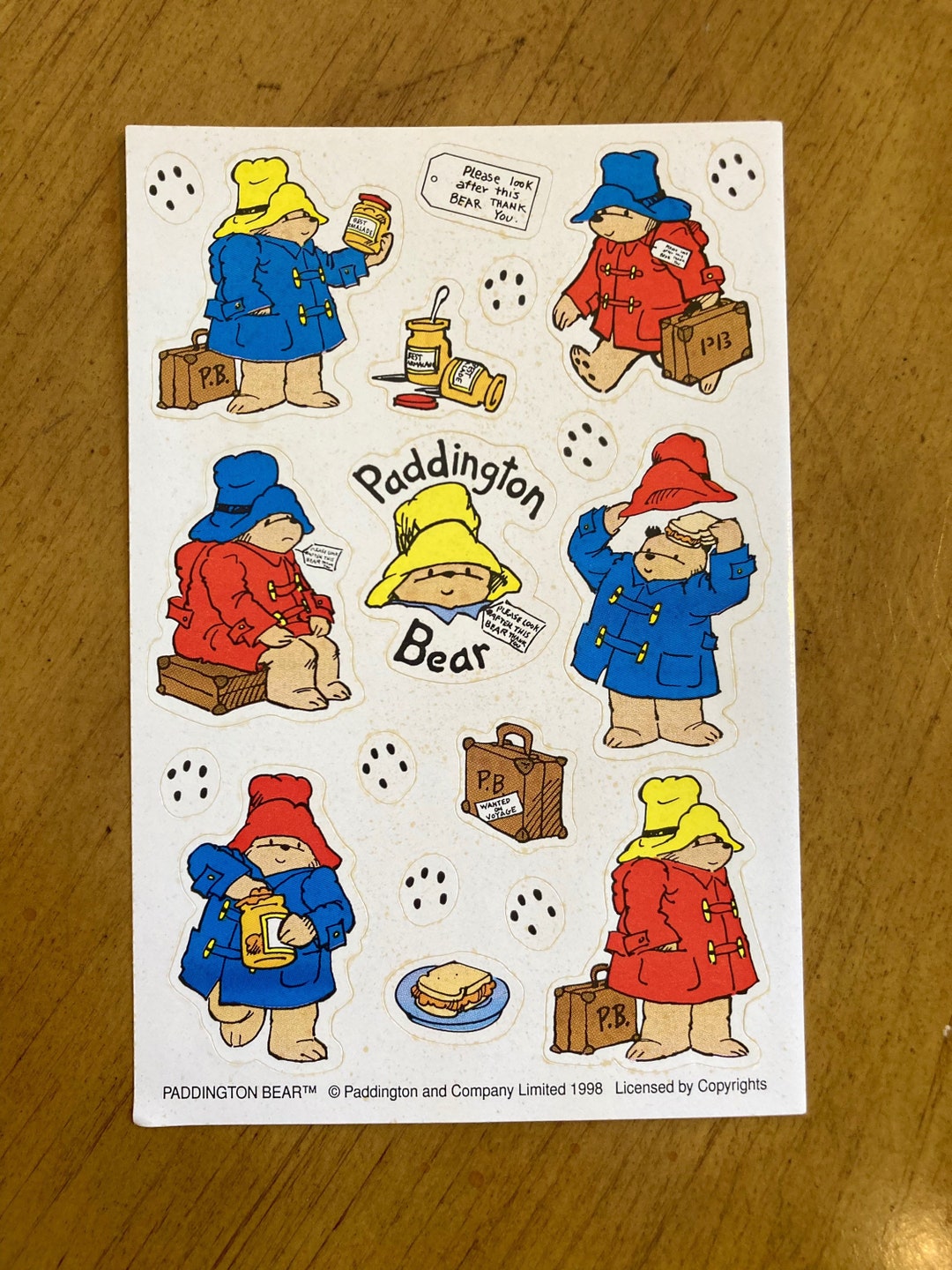 DISCOUNTED Vintage Paddington Bear Stickers - Etsy UK