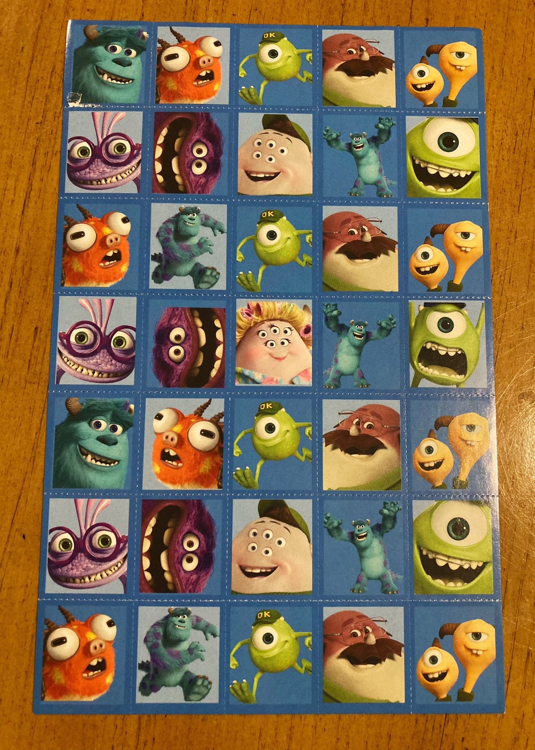 Monsters Inc Stamp Style Sticker Sheet - Etsy