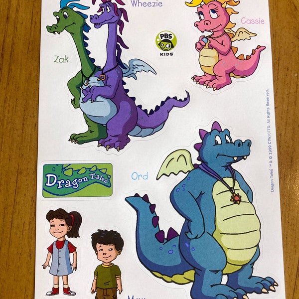 Dragon Tales Cartoon Stickers - Etsy
