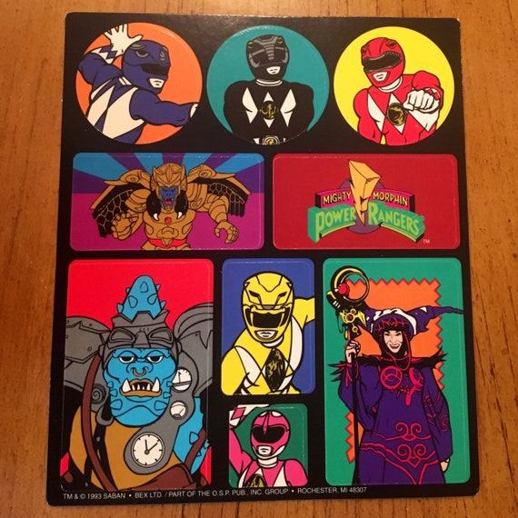 Vintage Power Rangers Sticker Sheet | Etsy