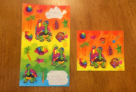 SET of Vintage Lisa Frank Turtle Beach Stickers | Etsy