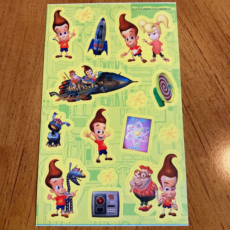 Vintage Jimmy Neutron Sticker Sheets - Etsy