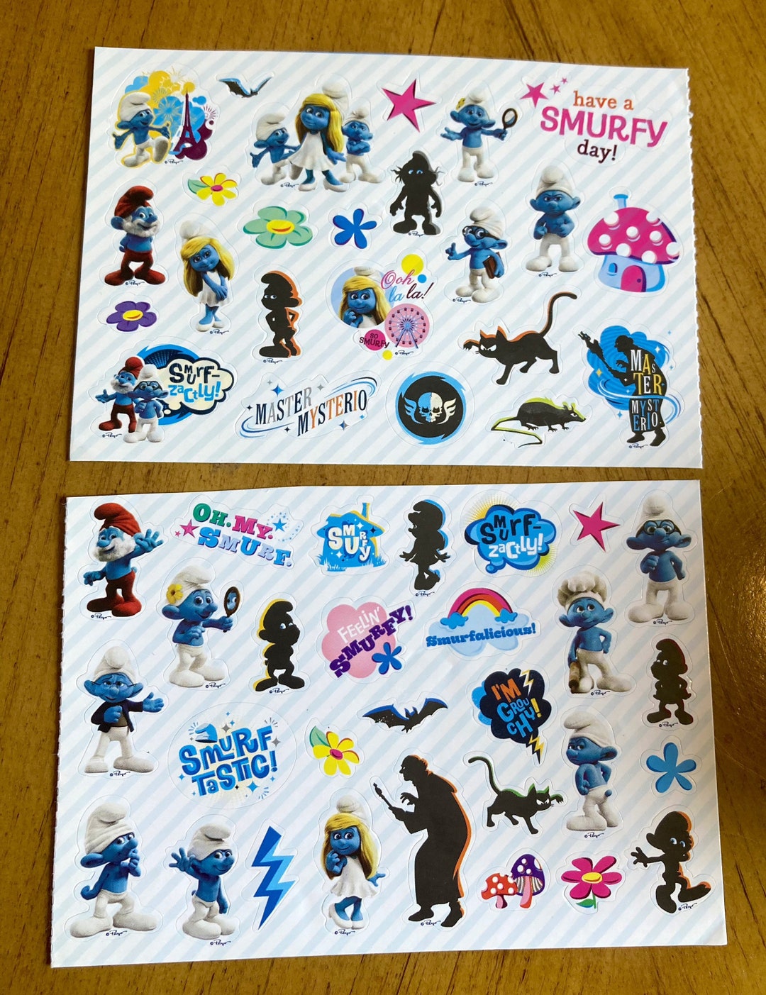 Smurfs Sticker Sheet Set - Etsy