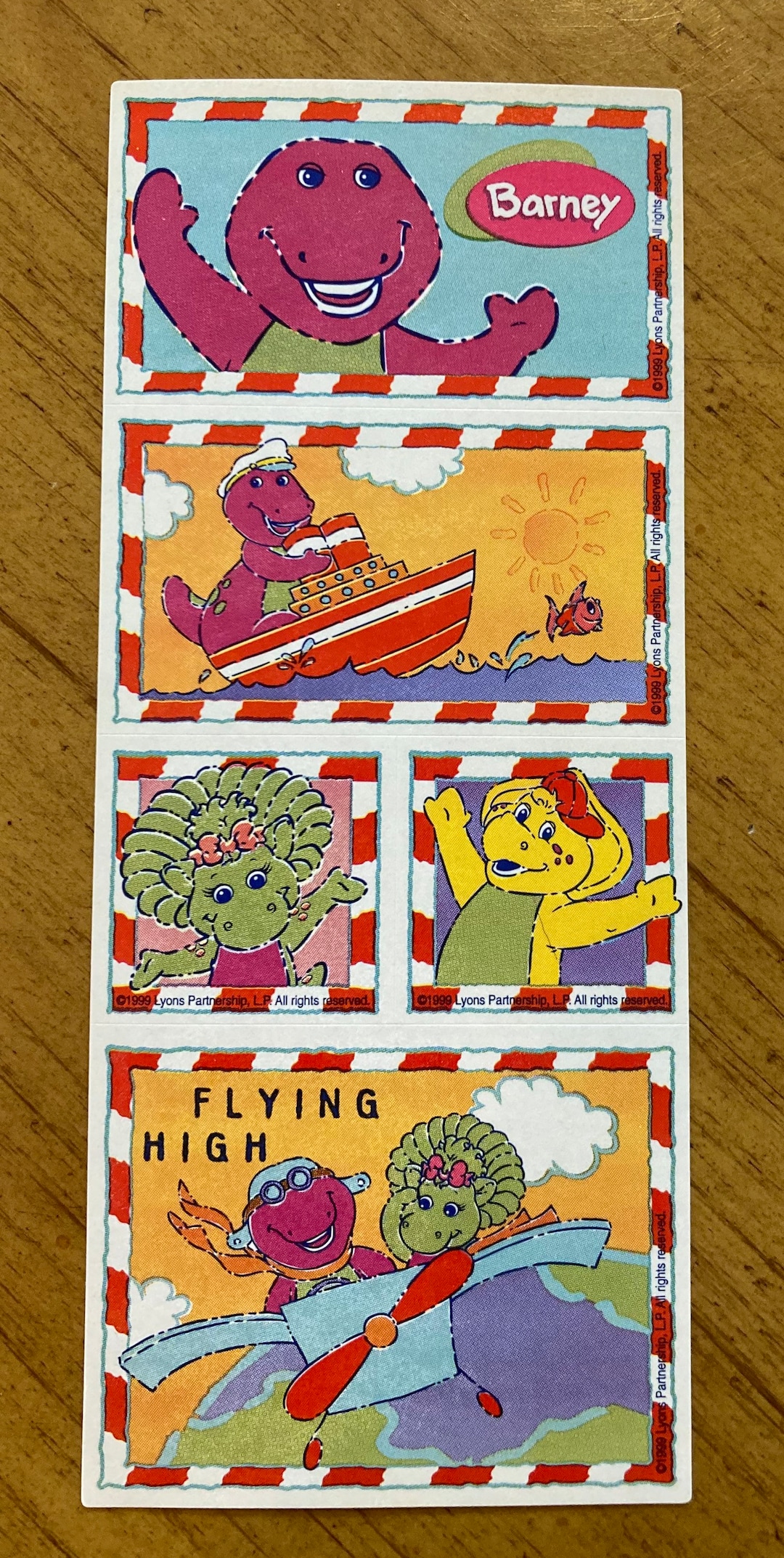 Vintage Barney Sticker Sheet - Etsy