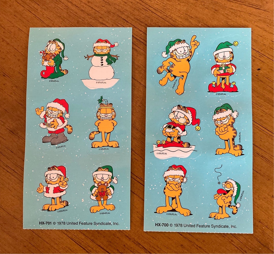 SET of Vintage Garfield Christmas Sticker Sheets - Etsy