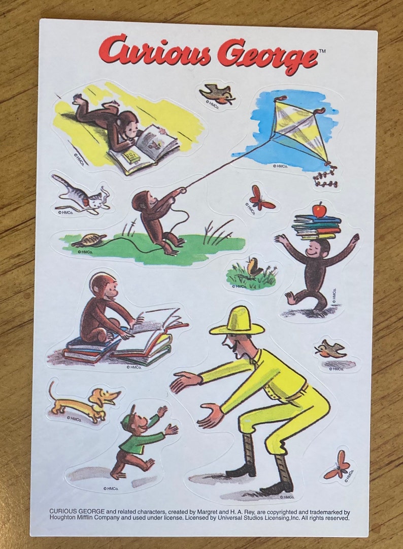 Curious George Stickers - Etsy